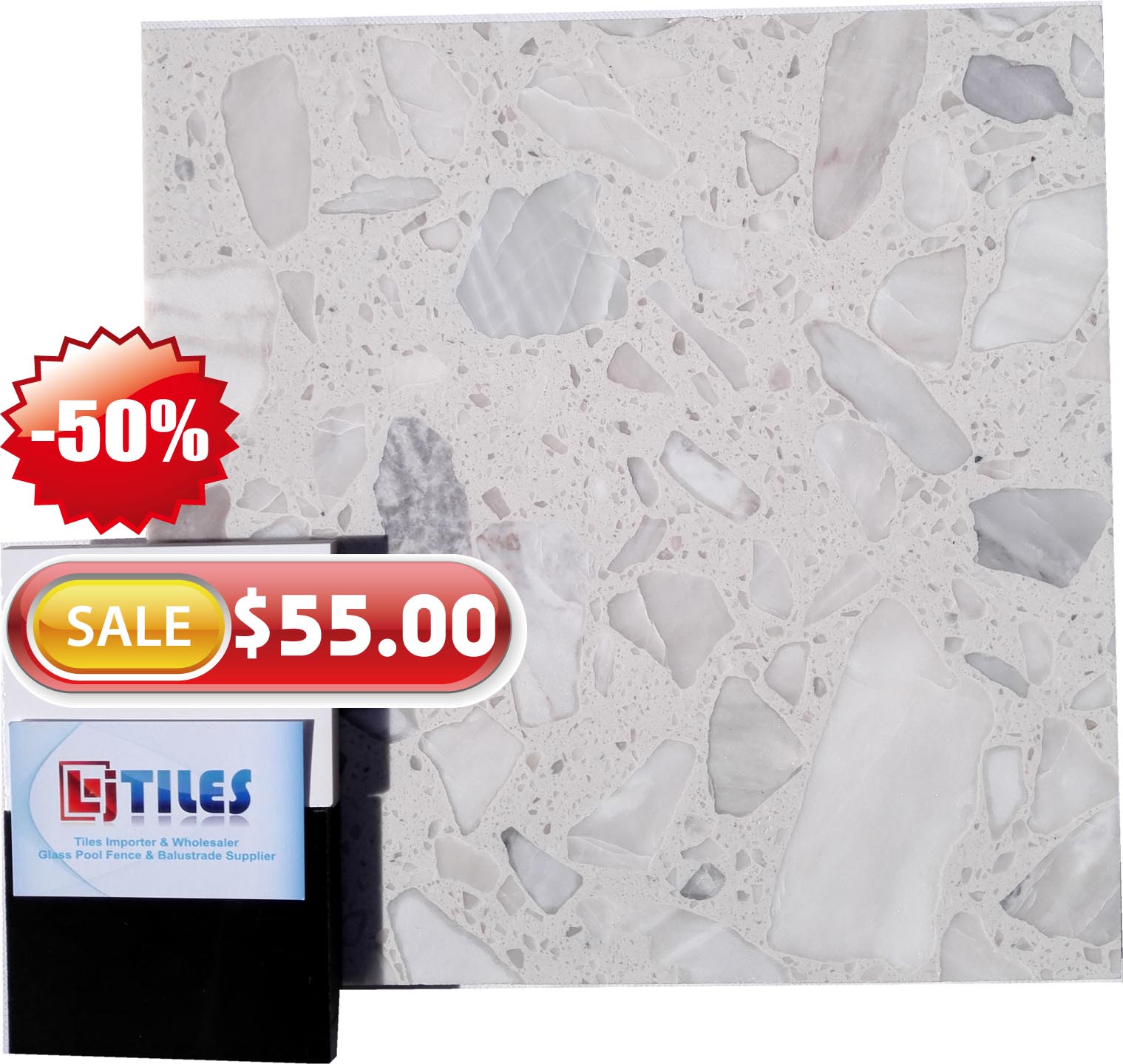 LJ-BY808 300X300 Marble Chips_ | LJ Tiles